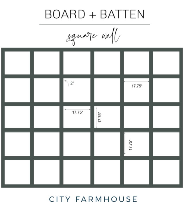 Batten Board Square Grid Wall