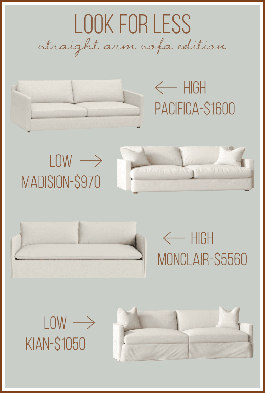 Look For Less-Straight Arm Sofa Edition